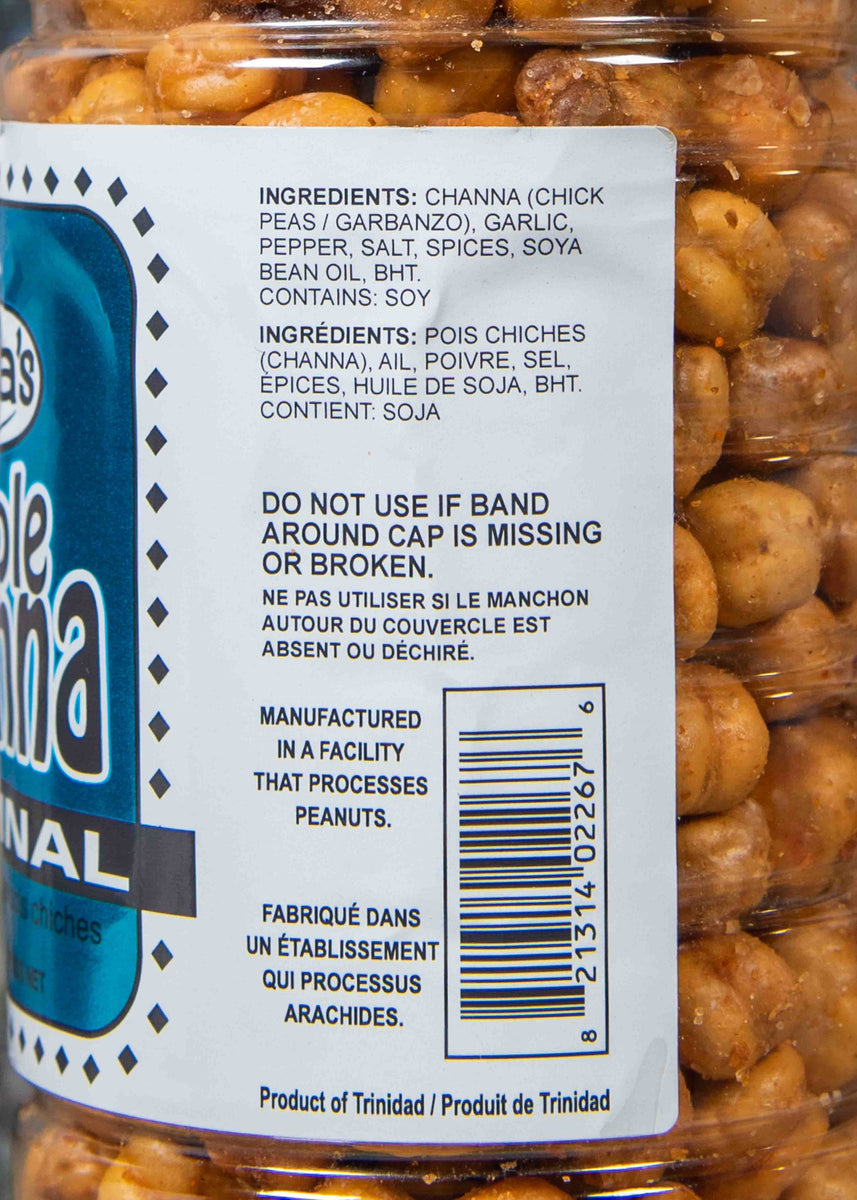 Paula's Original Whole Channa 340g (LARGE BOTTLE) – My Trini Shop Ltd